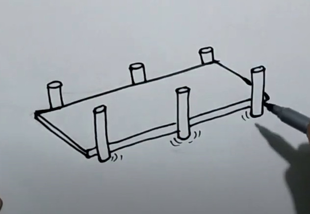 How to Draw a Dock Step by Step