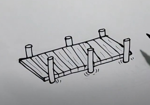 How to Draw a Dock Step by Step