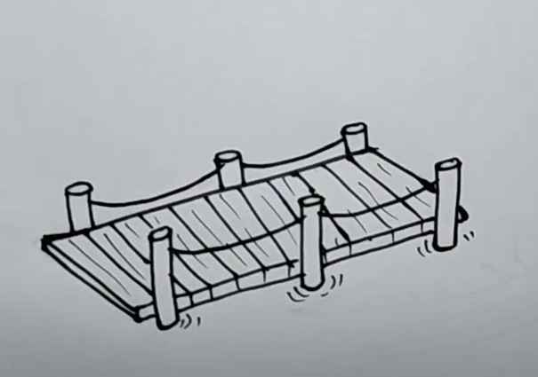 How to Draw a Dock Step by Step