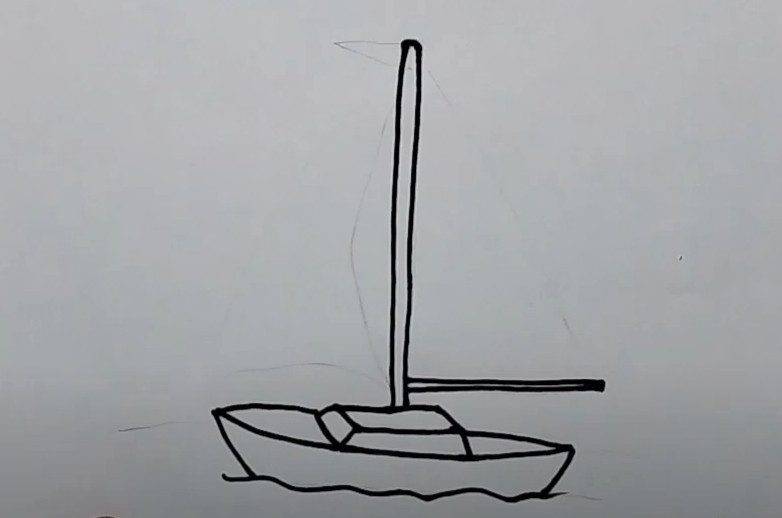 Sailboat Drawing easy Step by Step for Beginner