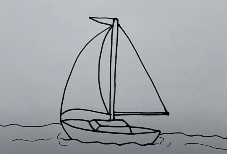 Sailboat Drawing easy Step by Step for Beginner