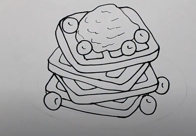 How to Draw Waffles Step by Step