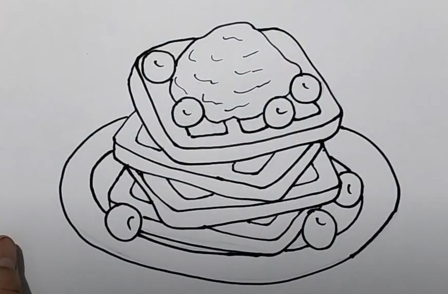 How to Draw Waffles Step by Step