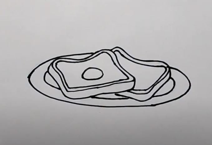 How to Draw Toast Step by Step