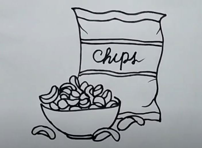 How to Draw Chips Step by Step