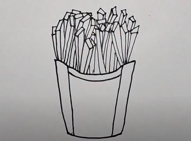 How to Draw French Fries Step by Step