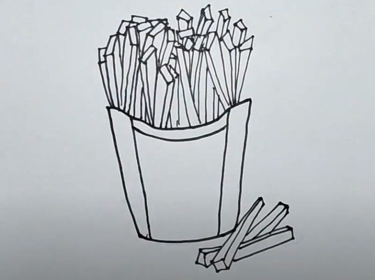 How to Draw French Fries Step by Step