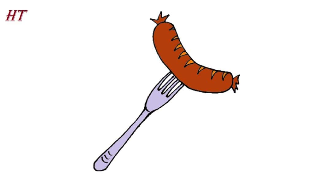 How to Draw Sausage Step by Step