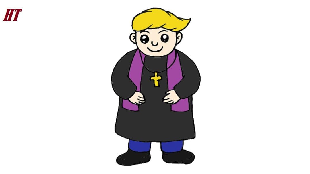 How to Draw a Priest - HTDraw.com
