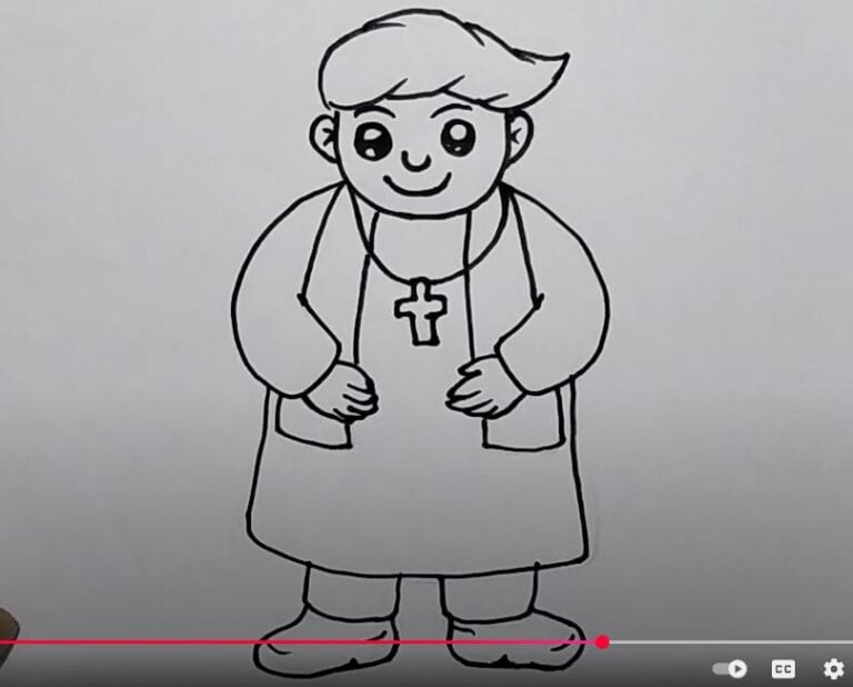 How to Draw a Priest step by step
