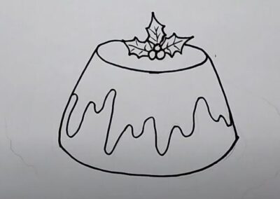 How to Draw A Christmas Pudding step by step