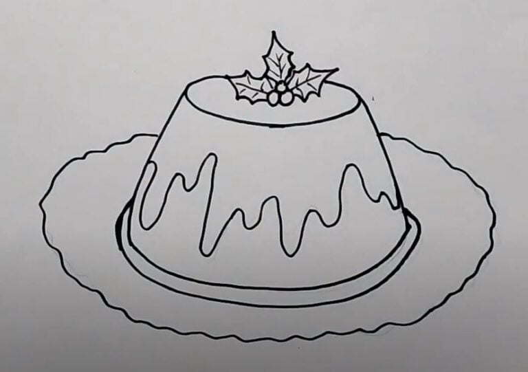 How to Draw A Christmas Pudding step by step