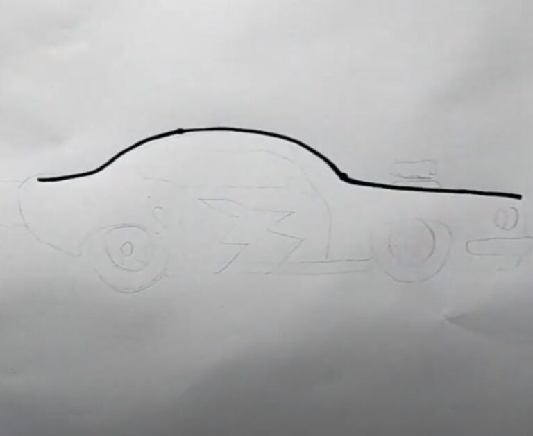 How to draw a Drag Car step by step