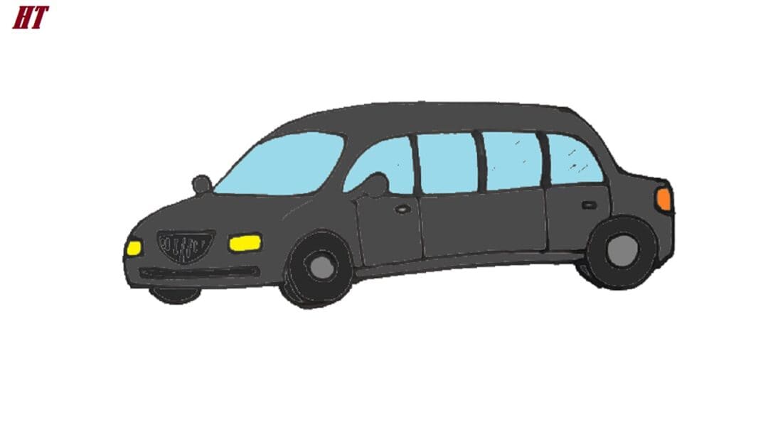 How to Draw a Limousine Car step by step