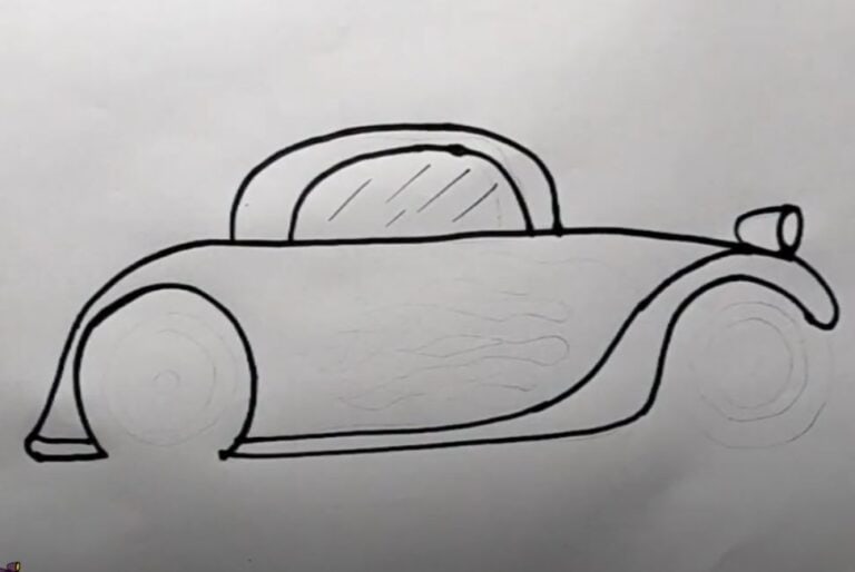 How to draw a Hot Rod Car