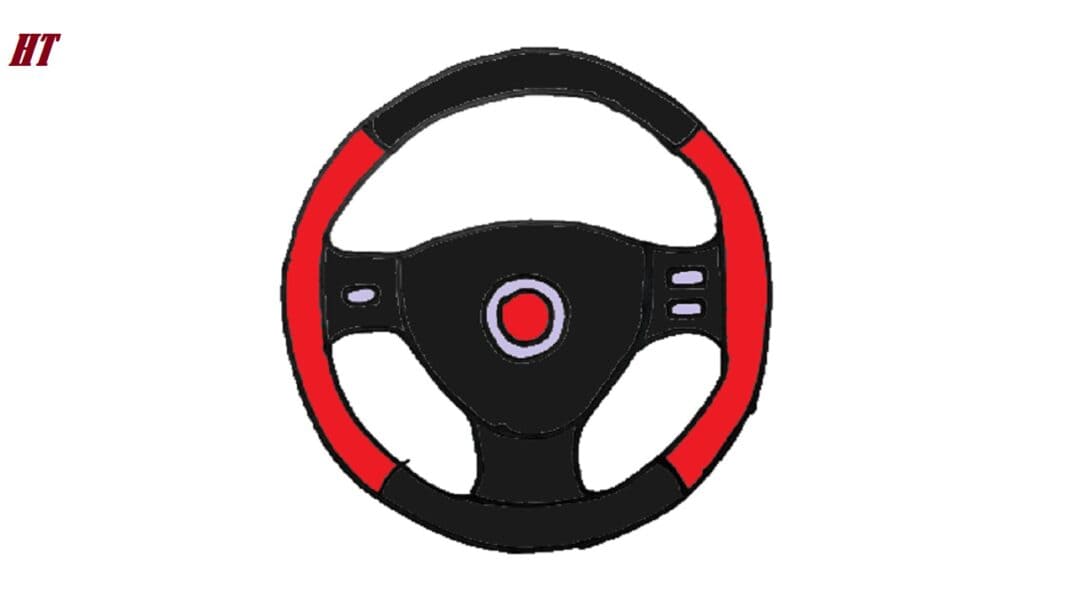 How to draw a Steering Wheel step by step