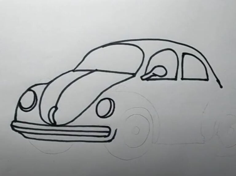 How to Draw a VW Bug Car Step by Step