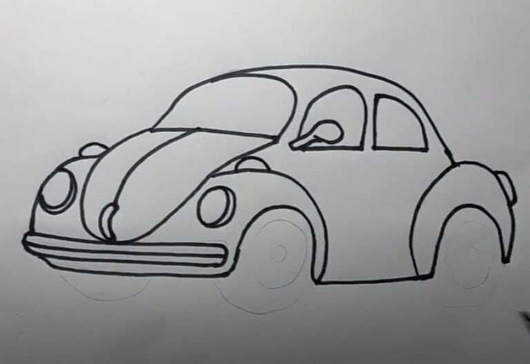How to Draw a VW Bug Car Step by Step