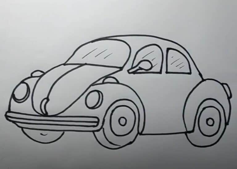 How to Draw a VW Bug Car Step by Step