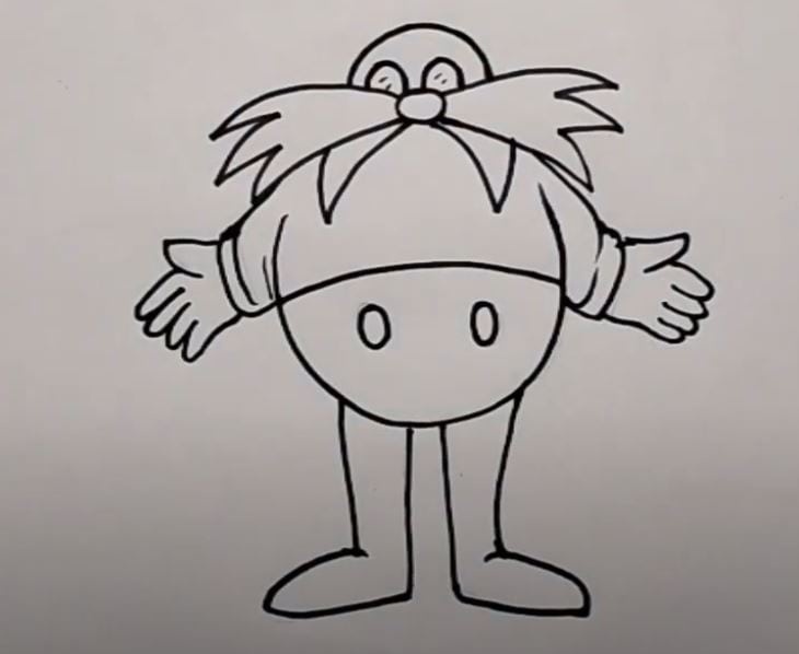 How to Draw Doctor Eggman step 6 - HTDraw.com