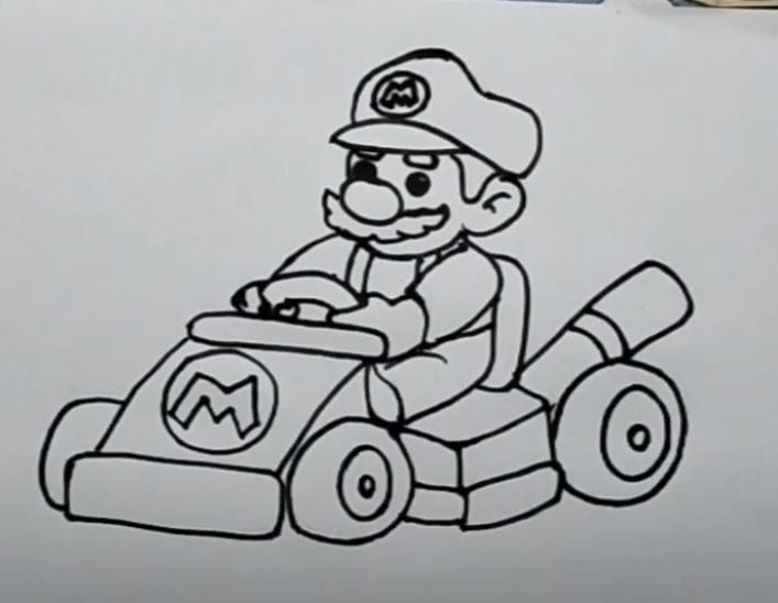 How to Draw Mario Kart Step by step