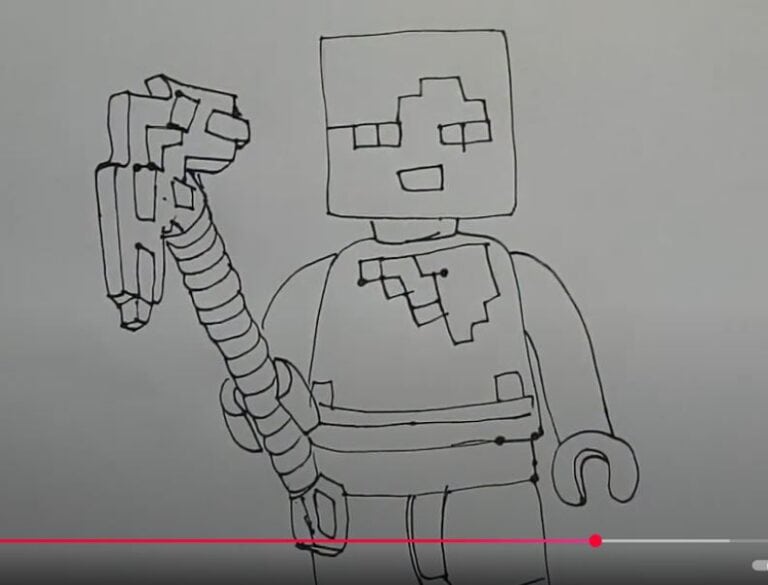 How to draw Alex from Minecraft step by step