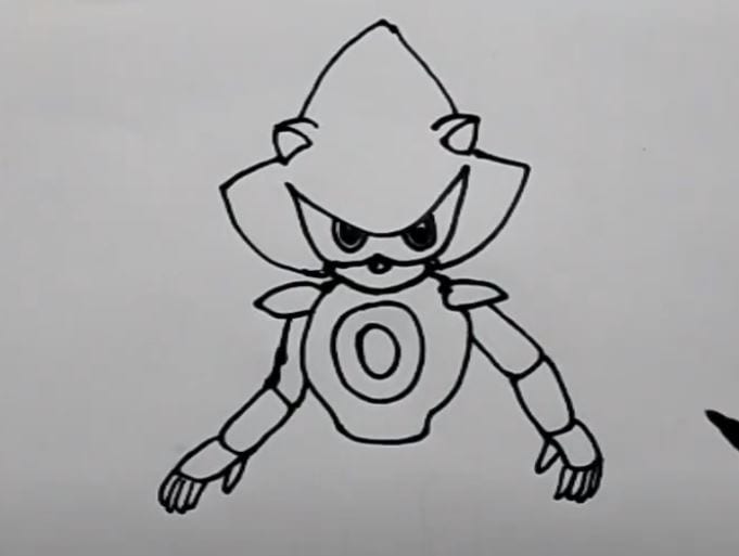 How to Draw Metal Sonic step 5 - HTDraw.com