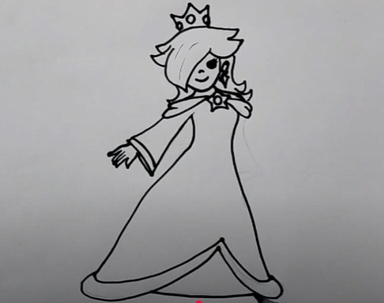 How to Draw Rosalina from Mario step 5 - HTDraw.com