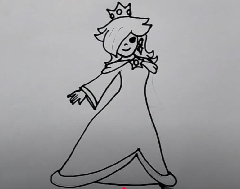 How to Draw Rosalina from Mario step 5 - HTDraw.com