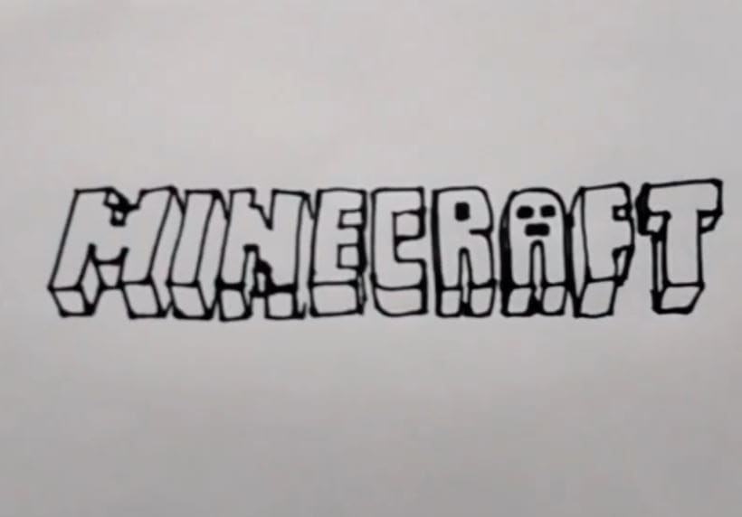 Minecraft drawing tutorial. - HTDraw.com